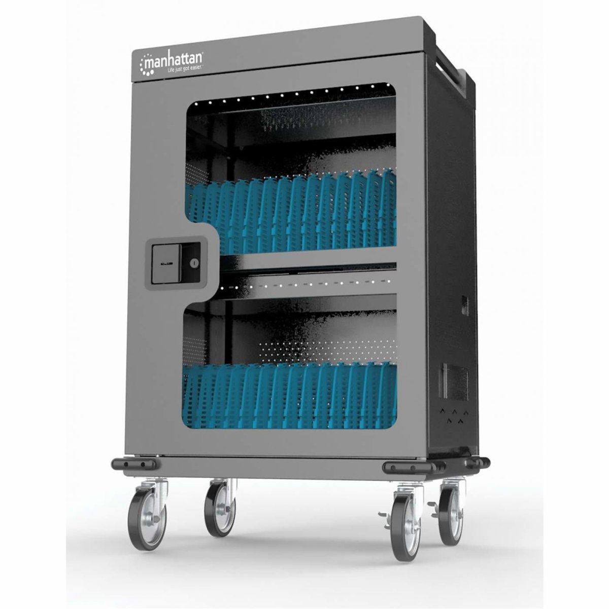 Ladestation vogn ladeskab med lås til 32 enheder tablet bærbar ...